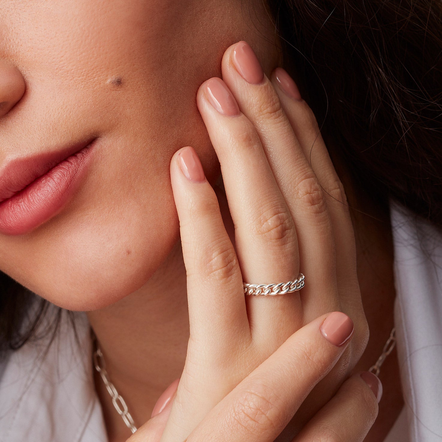 Chunky Chain Ring Silver - Soremi Jewellery