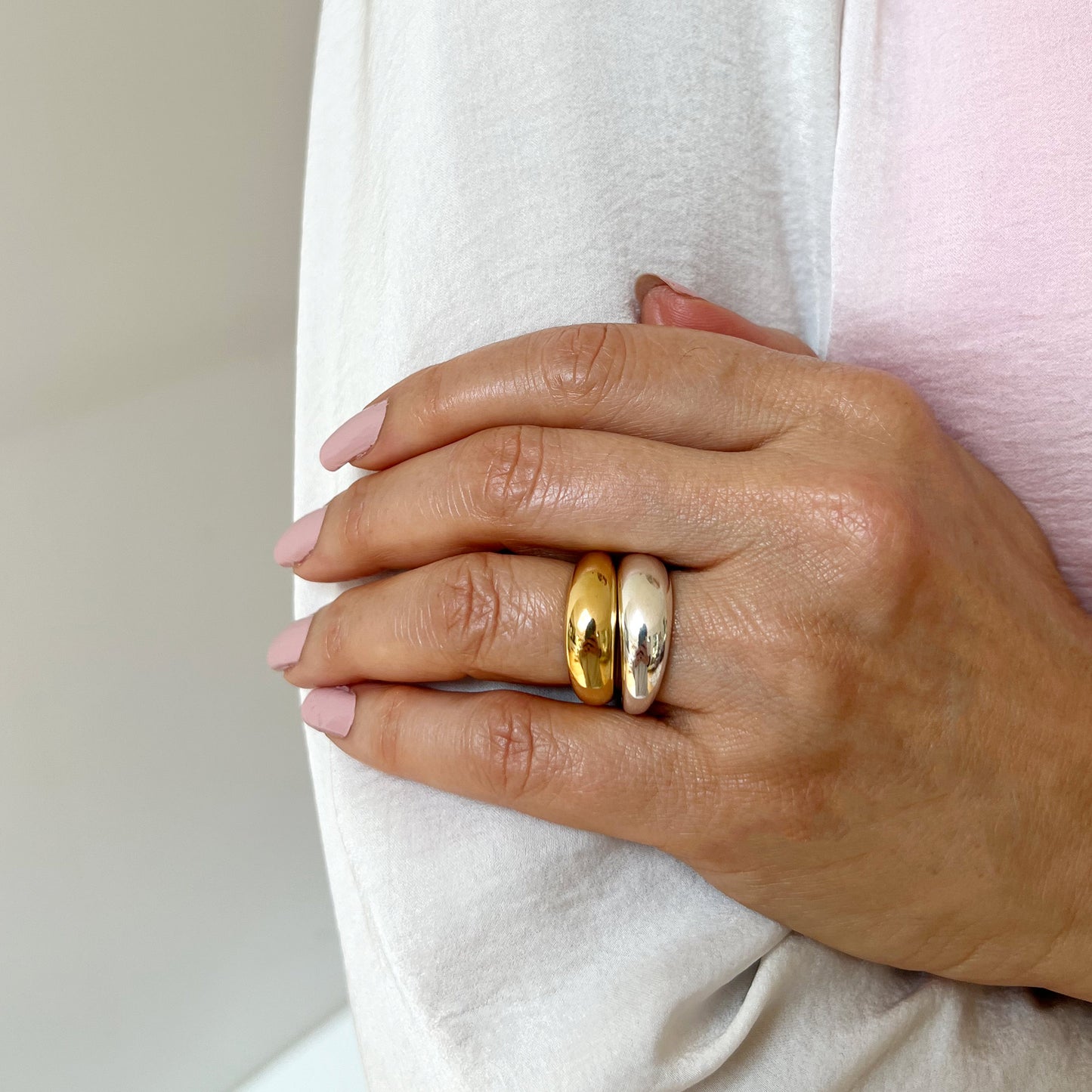 Large Dome Ring in Sterling Silver or Gold Vermeil – Soremi Jewellery