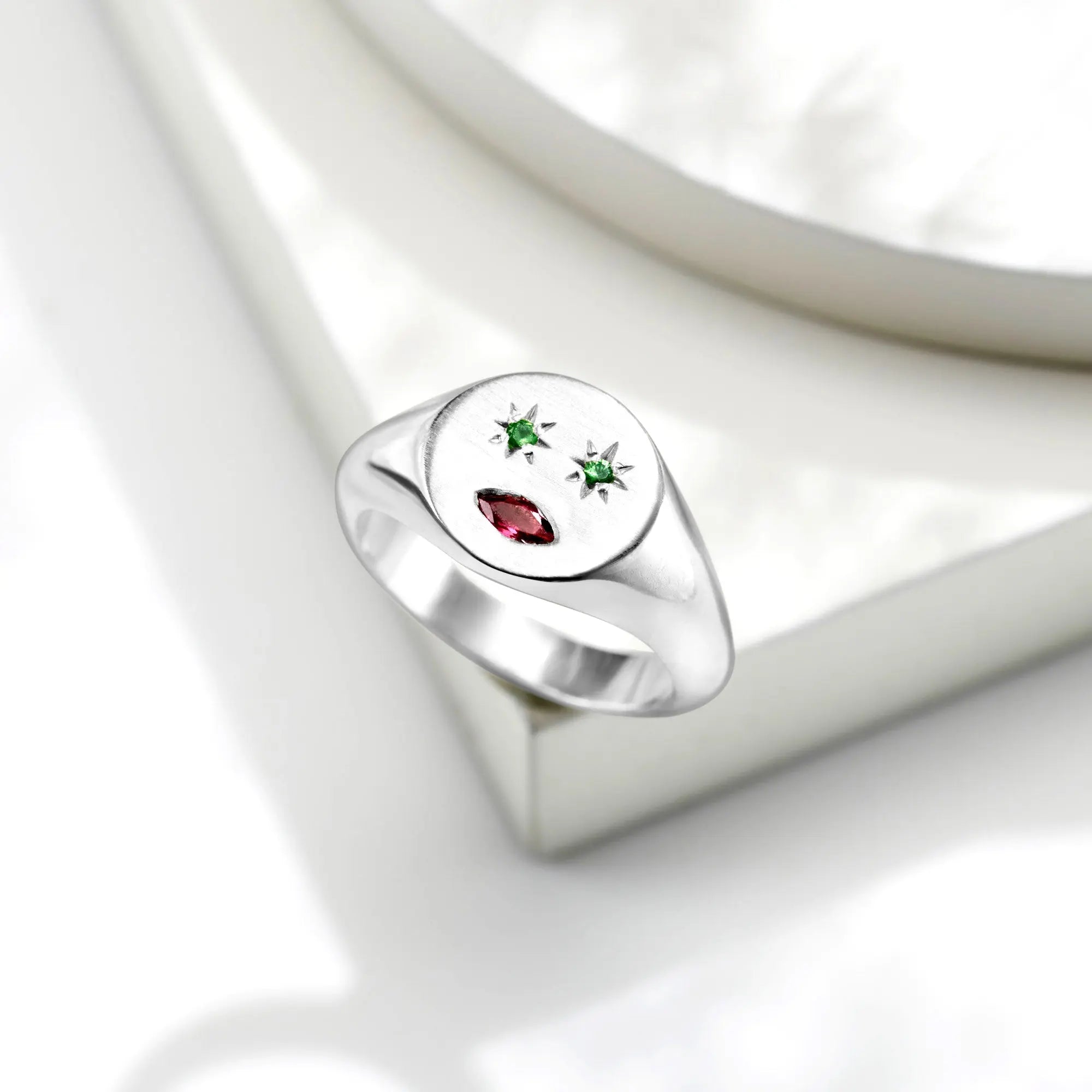 Gemstone Face Signet Ring Sterling Silver – Soremi Jewellery