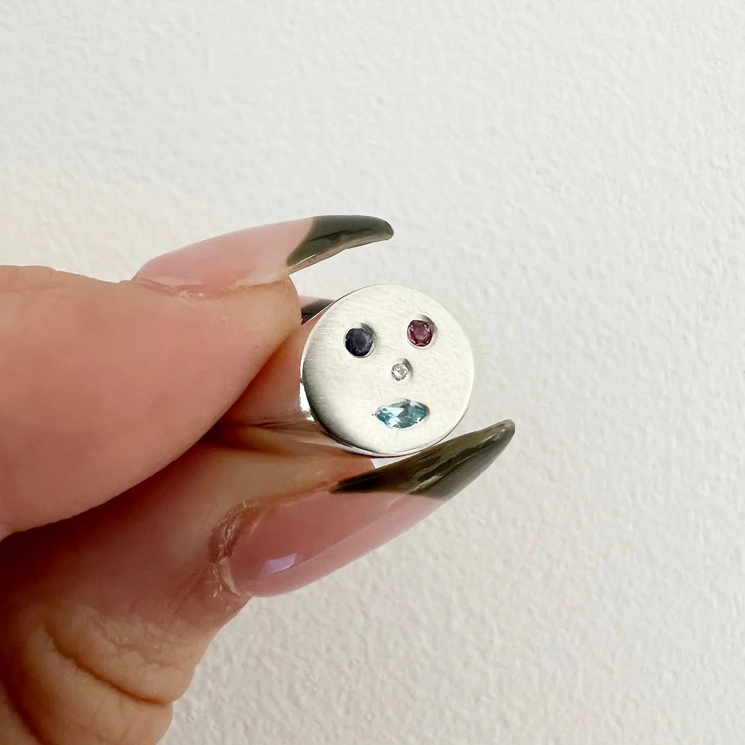 Gemstone Face Signet Ring Sterling Silver – Soremi Jewellery