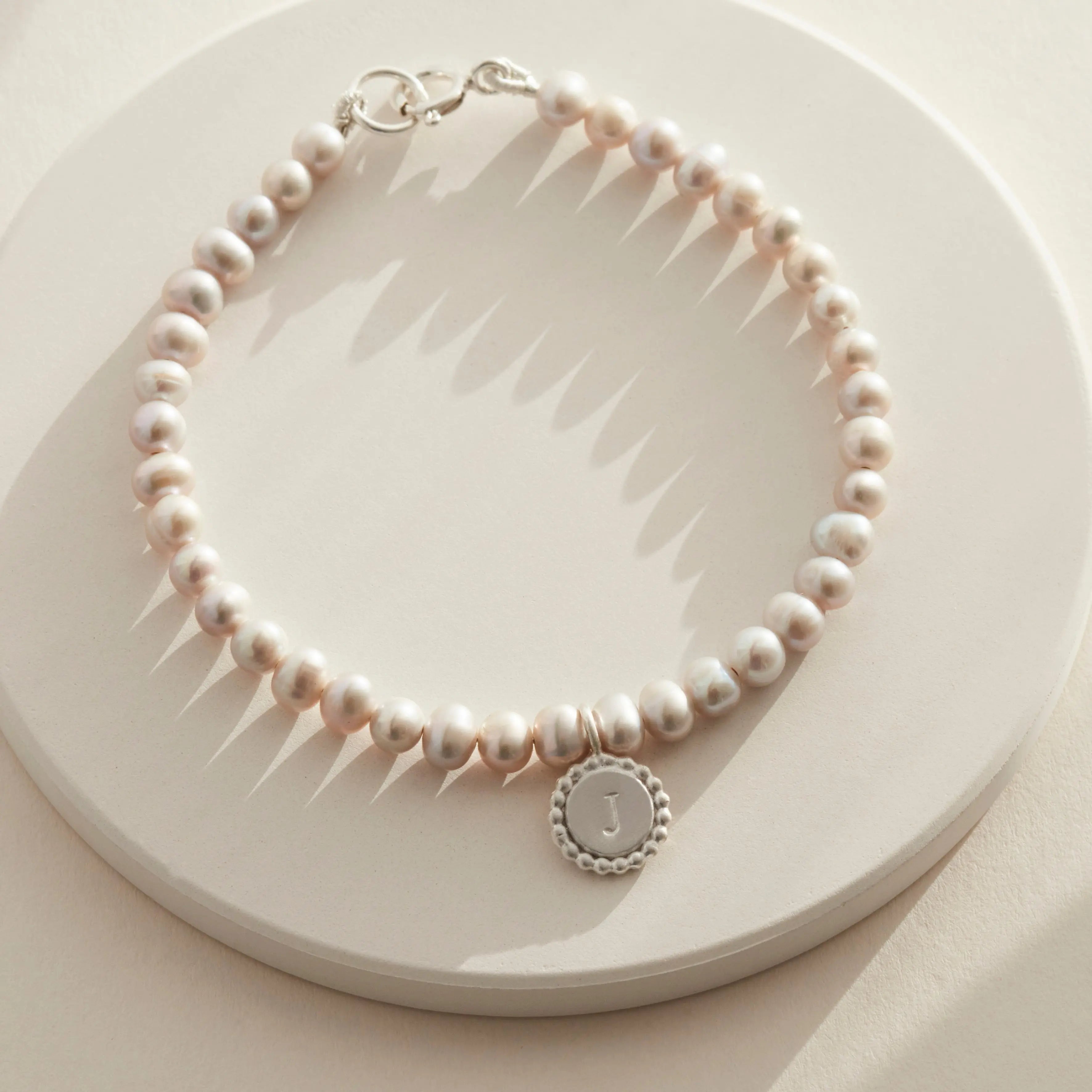 Personalised Pearl Initial Bracelet – Soremi Jewellery