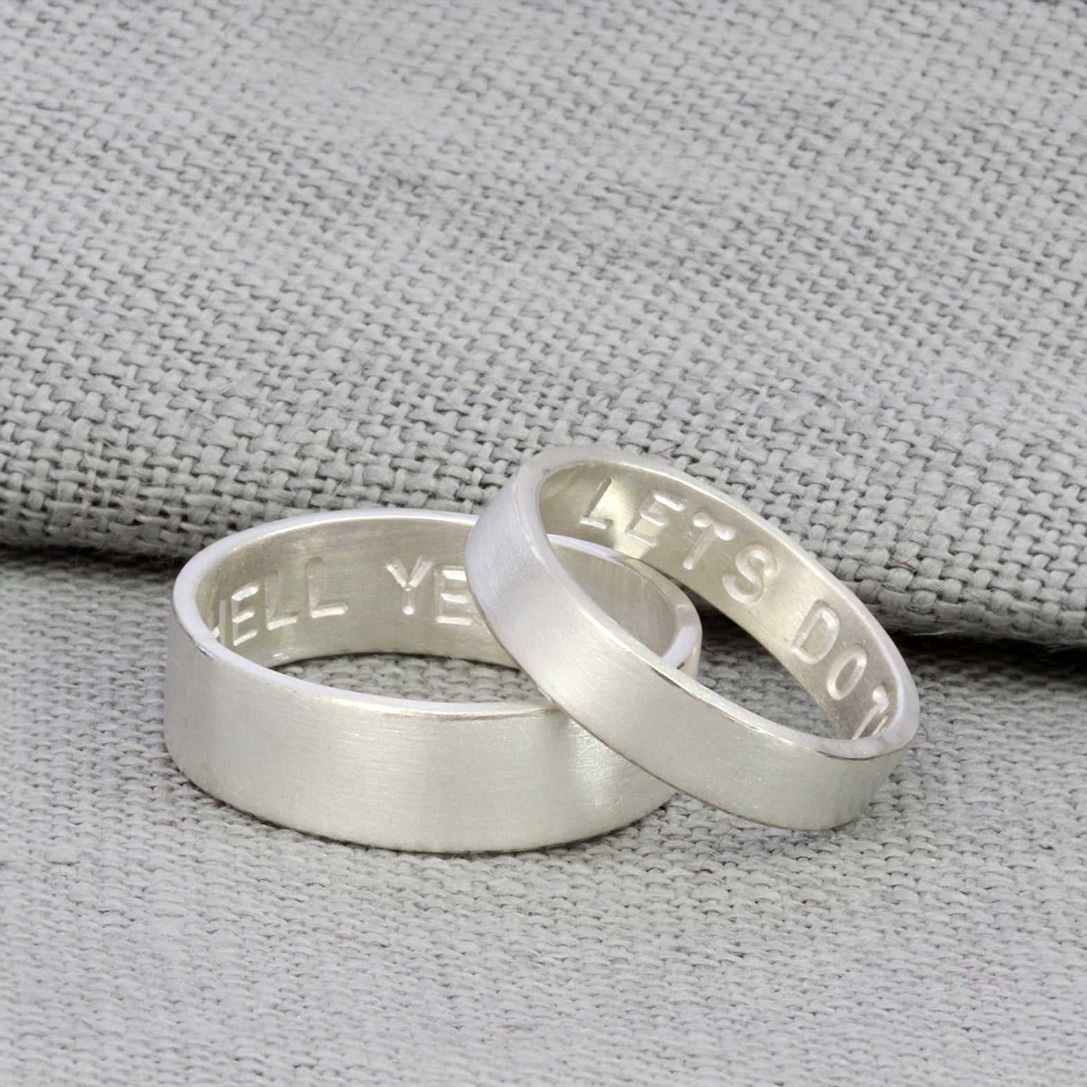 Personalised Matching Couples Rings Silver – Soremi Jewellery