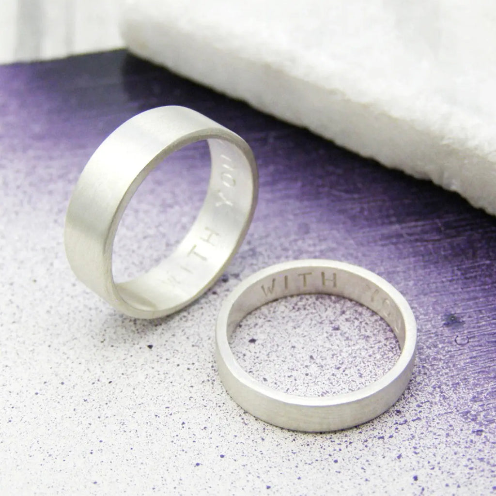 Matching Personalised Silver Rings