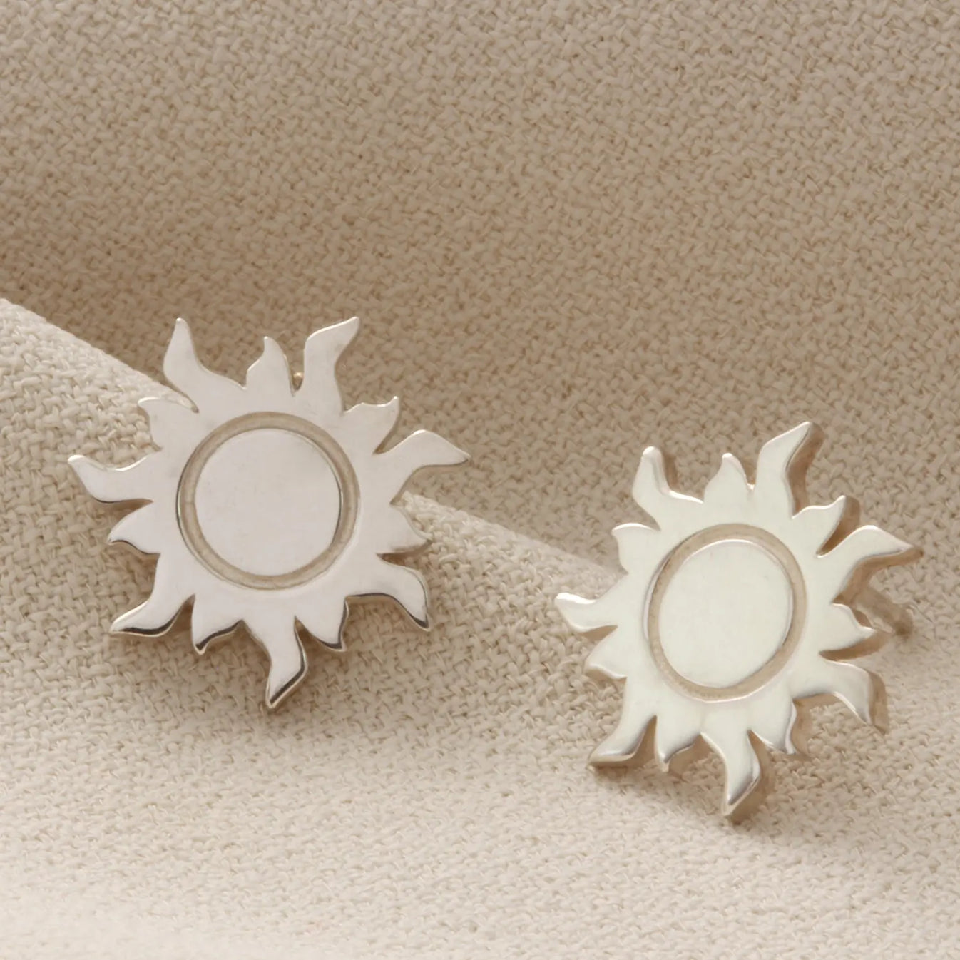 Silver Sun Stud Earrings – Soremi Jewellery